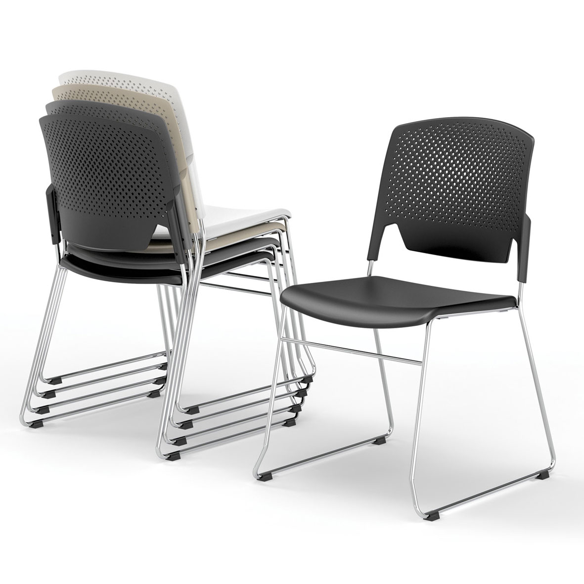 Edge Skid-Base Stacking Chair - Advanced Furniture