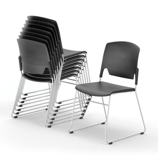 Edge Skid-Base Stacking Chair - Advanced Furniture