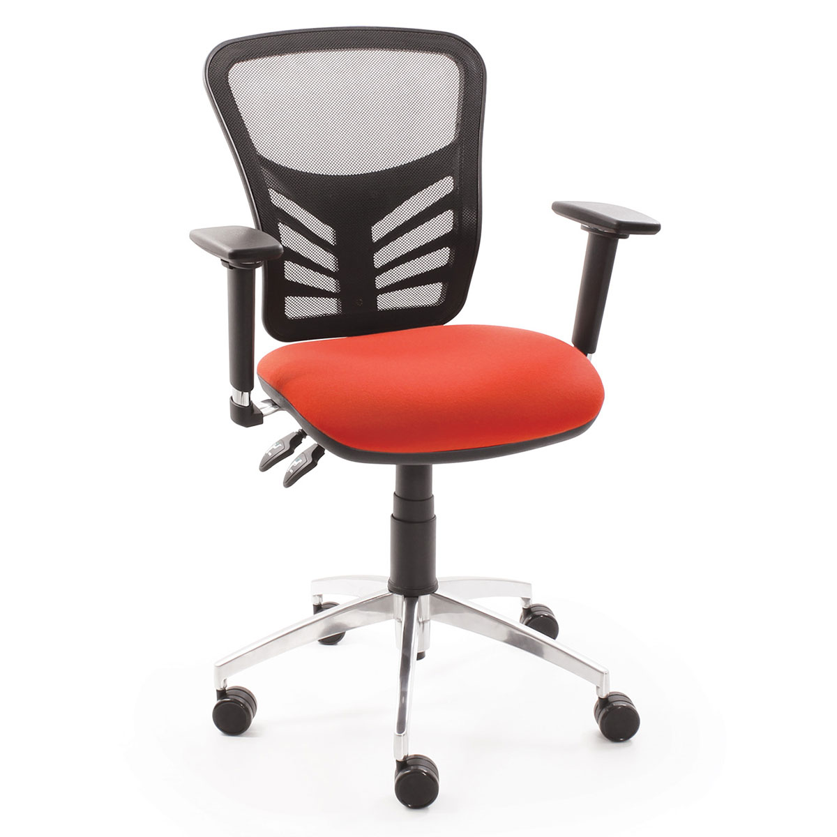 Mesh-Back Operator / Task Chair + Adjustable Armrests & Chrome Base ...
